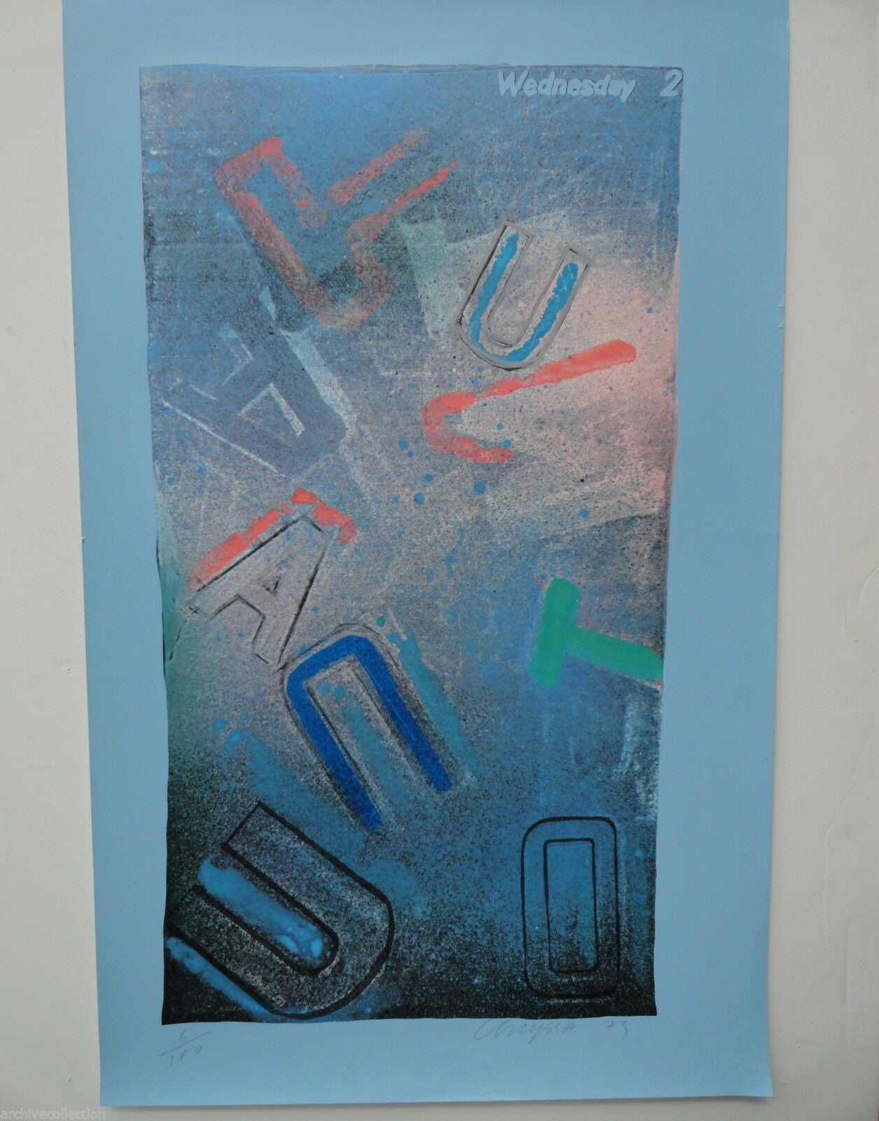 Chryssa Untitled Letters Blue by Artist Chryssa for sale by Fine Art ...